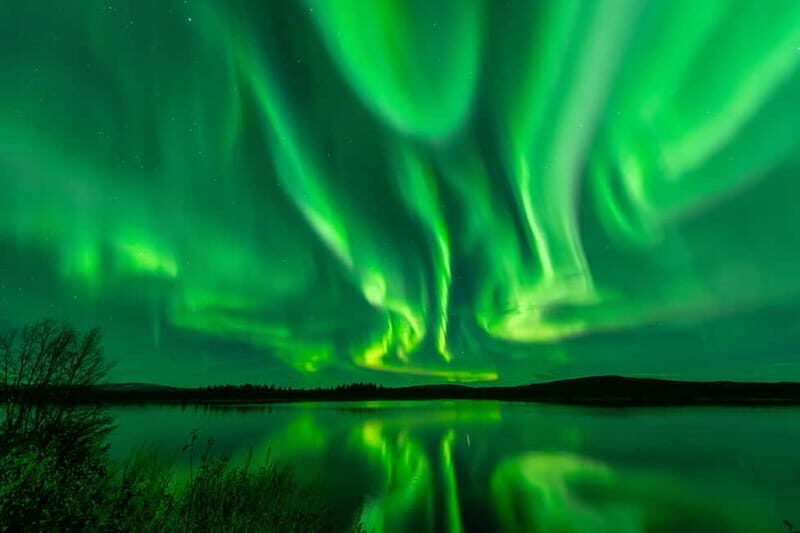 Experience the majestic Auroras Kiruna-Abisko & lodge dinner