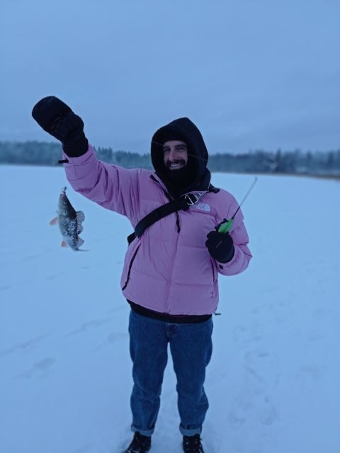 From Helsinki: Bodom Lake Ice Fishing with Food & Drinks