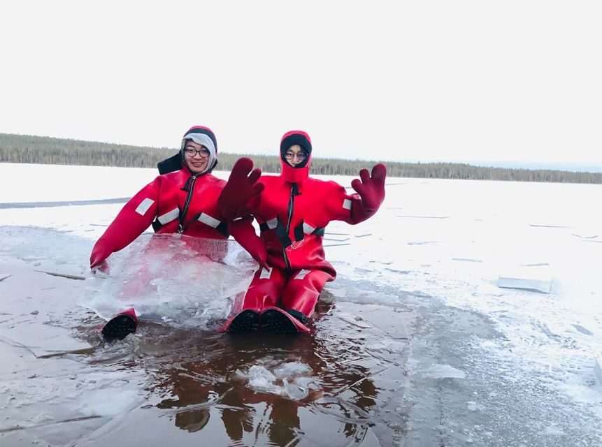Lapland: Hiking, Ice Fishing, Floating & BBQ Snow Adventure