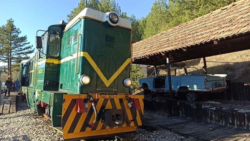 West of Belgrade: Woodentown, argan 8 train & Drina River