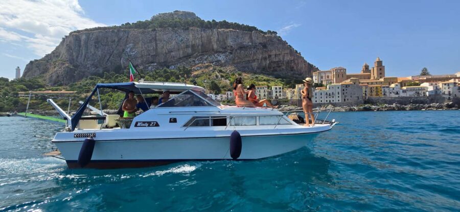 Cefalù: Coast-to-coast boat day trip with snorkeling and aperitif